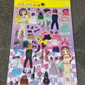 Daiso | Design | Puffy Dress Up Doll Anime Girl Stickers Kawaii Casual ...